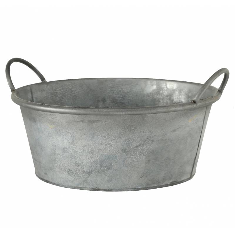 Bassine Métal Effet Zinc Bac à Plantes Jardinière Jackson à Poignée ...